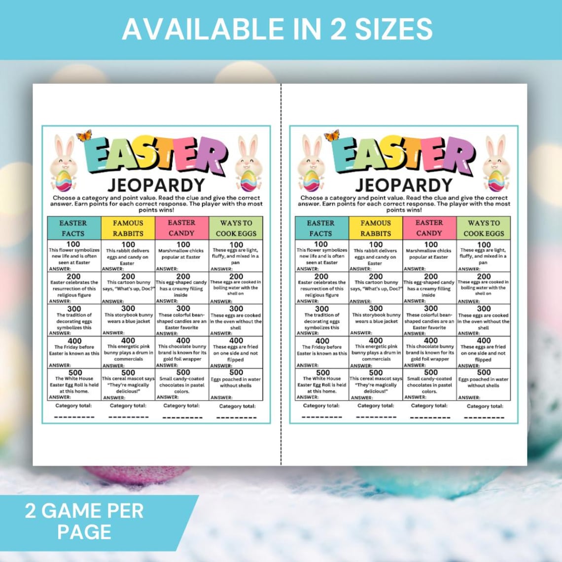 Easter Jeopardy Game, Easter Trivia Party Game for Kids, Easter ...