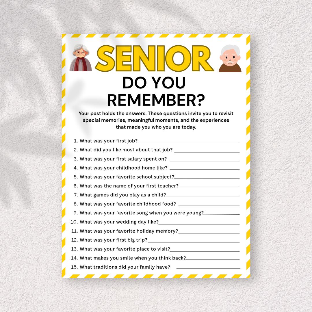 Senior Reminiscence Game, Do You Remember Game, Memory & Conversation ...