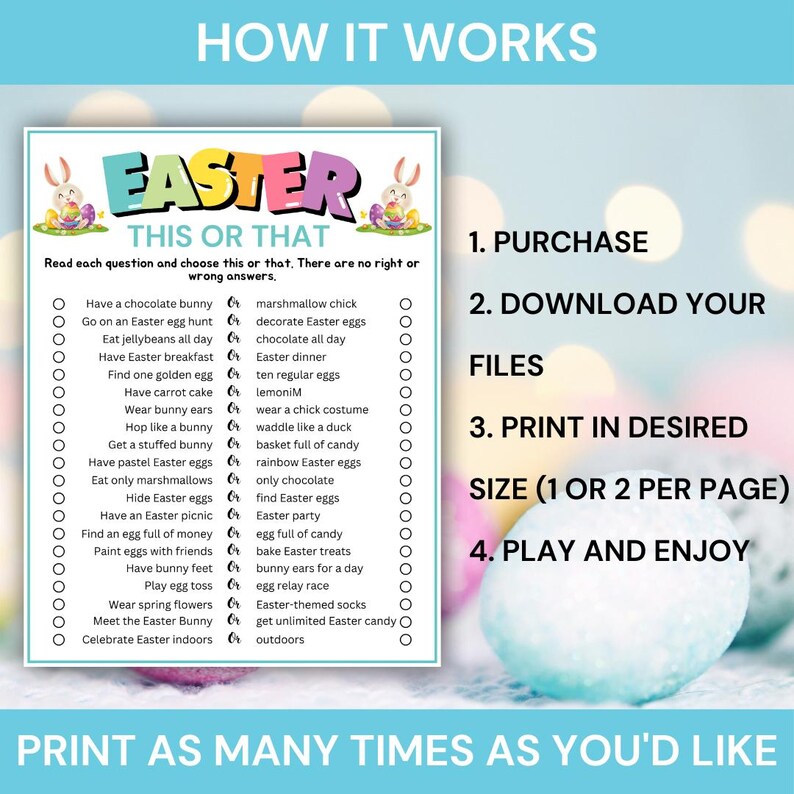 Printable Easter This or That Game, Easter Would You Rather Game ...
