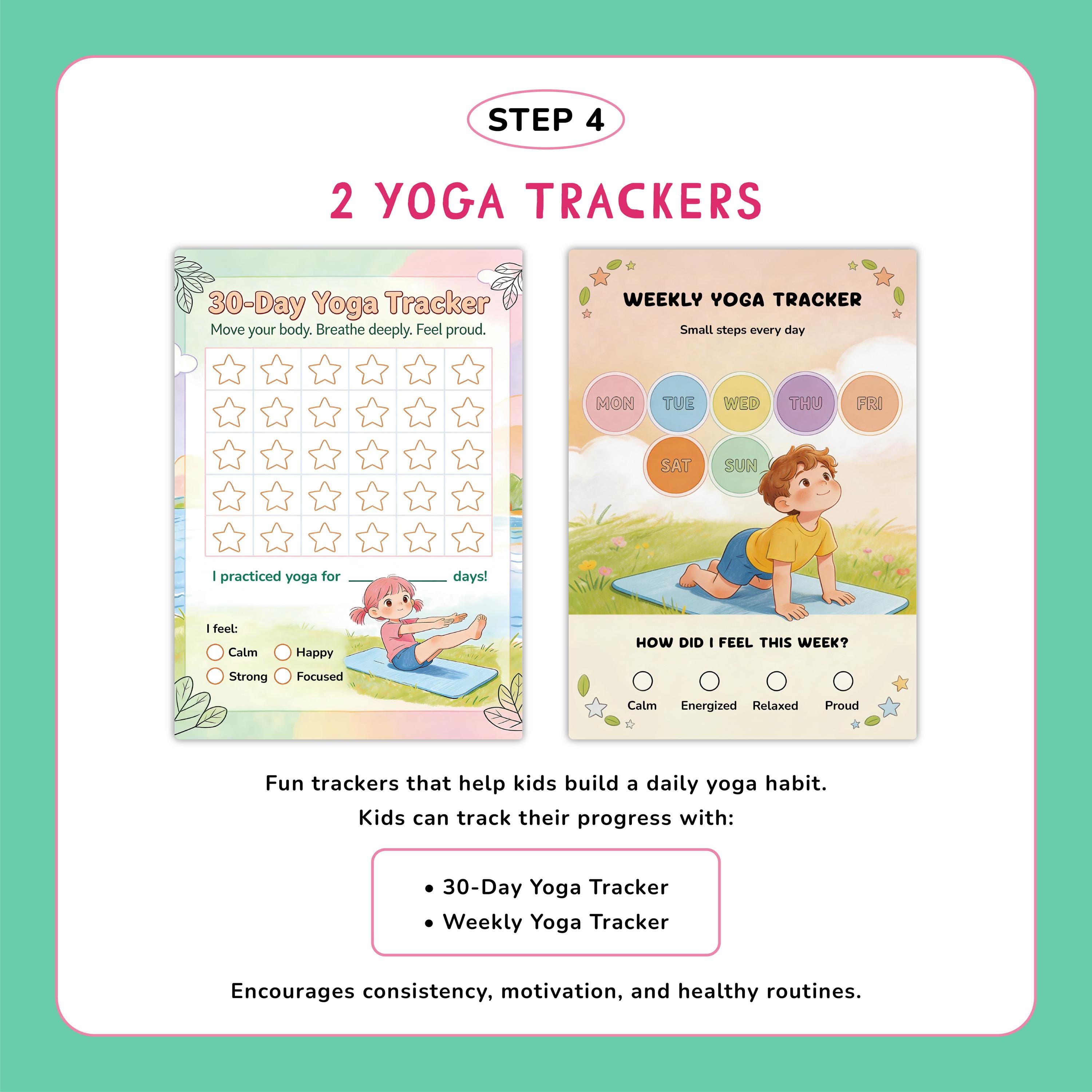 Kids Yoga Printable Pack, Yoga Pose Posters Coloring Pages, Mindfulness ...