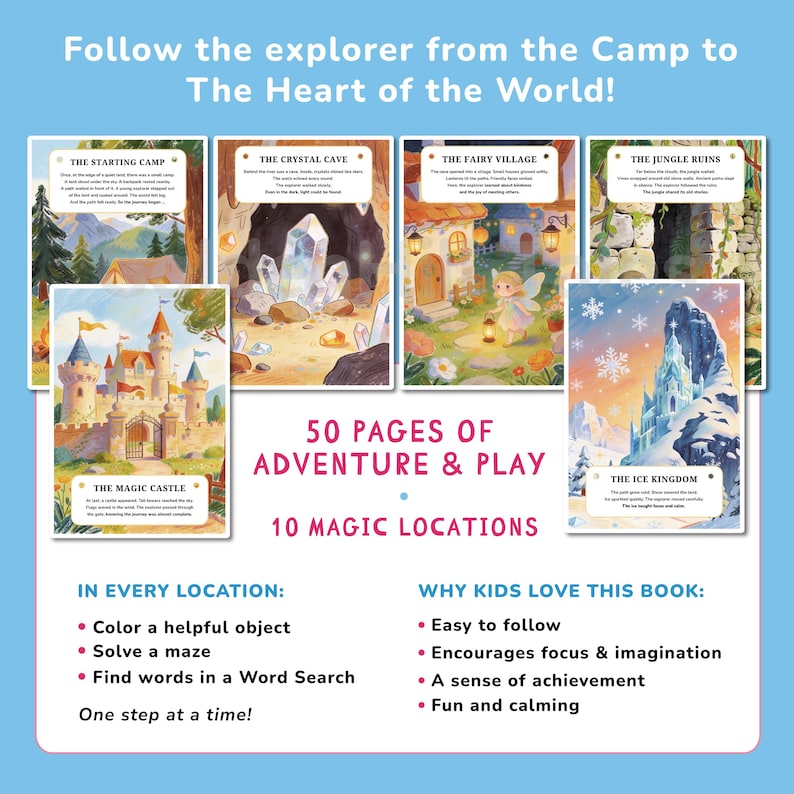 Kids Activities Printable, Story Based Adventure Activity Book for Kids ...