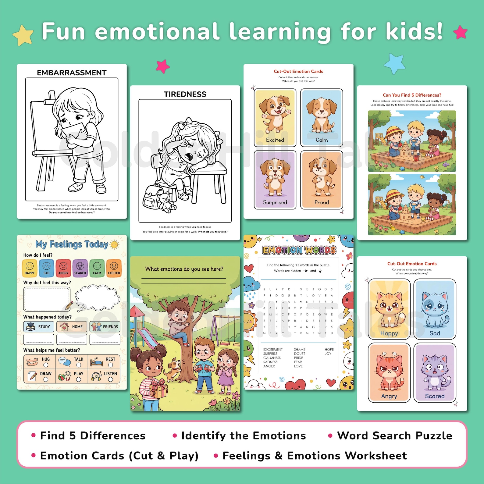 Emotions Coloring Book for Kids, Feelings Activity Book, SEL Printable ...