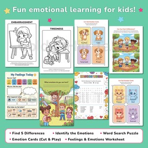 Emotions Coloring Book for Kids, Feelings Activity Book, SEL Printable ...