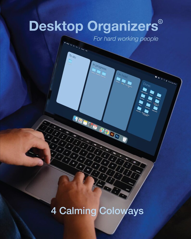 Calming Desktop Organizer Wallpaper | Productivity Background (digital ...
