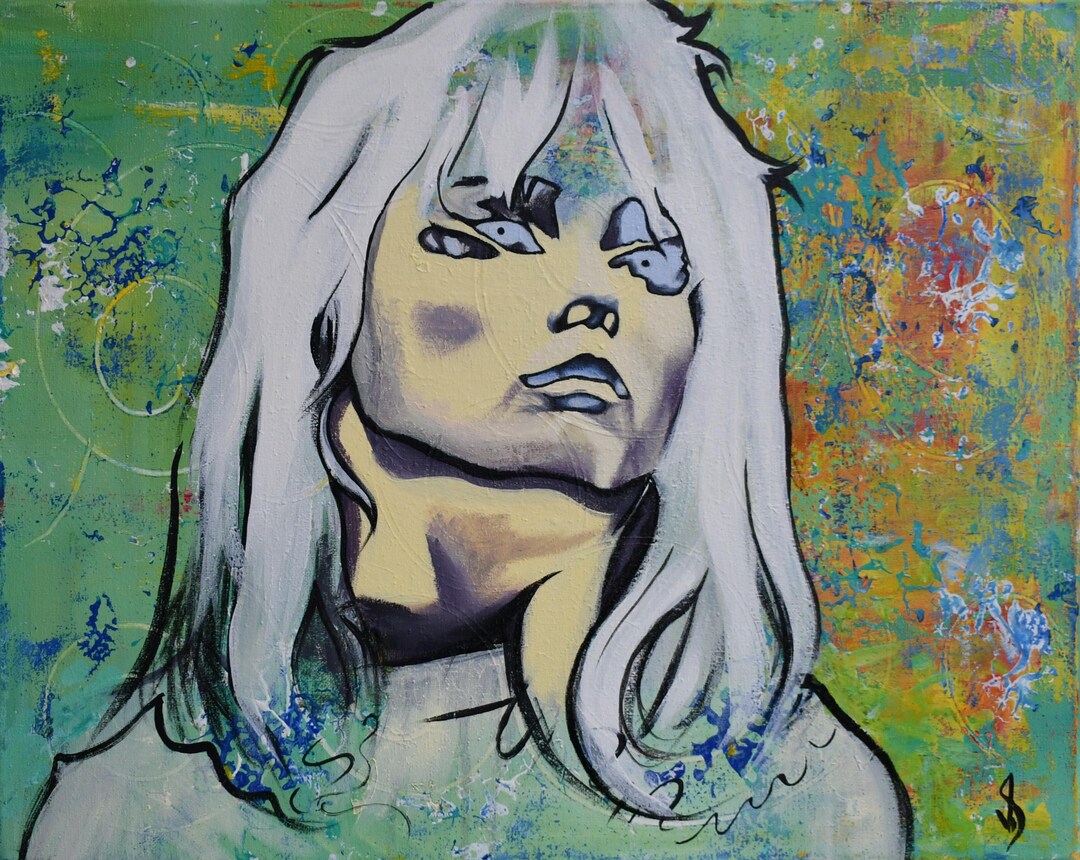 Original Blondie Painting: Pop Art Portrait on Stretched Canvas (16x20 ...