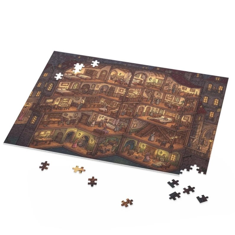 A House Full of Light Cozy Cutaway Storybook Jigsaw Puzzle A Whimsical ...
