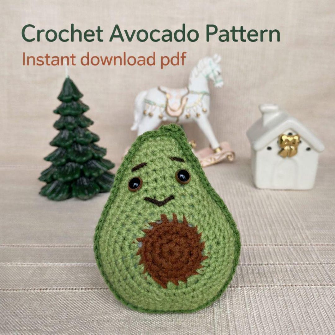 Crochet Avocado Pattern PDF, Amigurumi Keychain&car Hanger,bag Charm ...