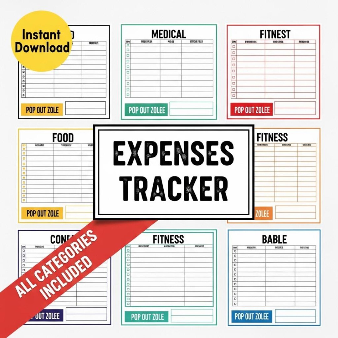 Digital Expenses Tracker | Printable Budget Planner Template | Monthly ...