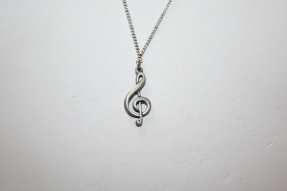 Music Note Necklace Pewter Ms Dee - Gem
