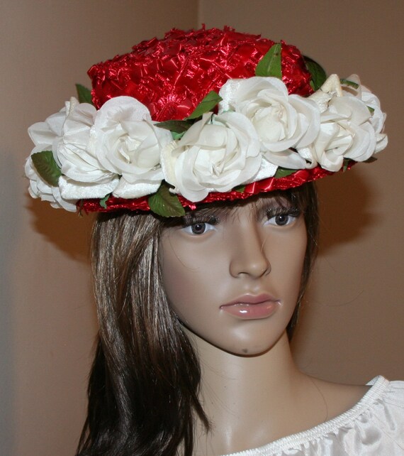 Red Hat White Roses - Etsy