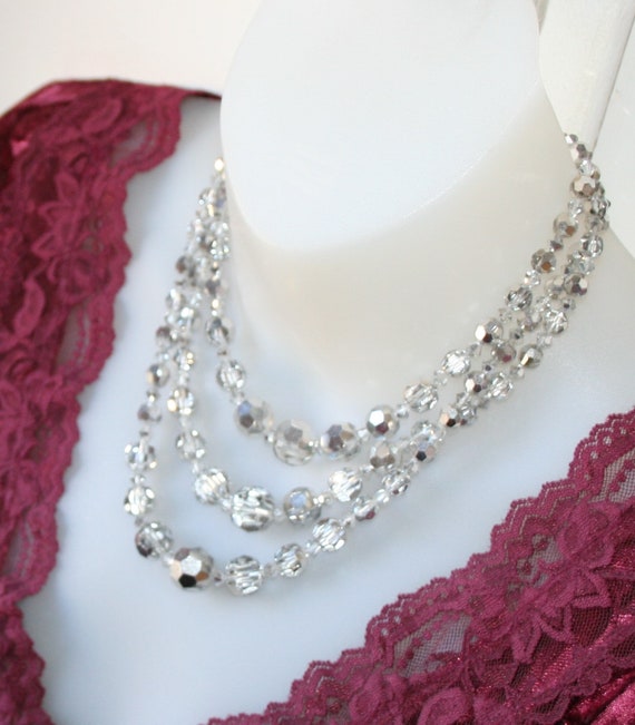 Crystal Necklace Three Tier - Gem