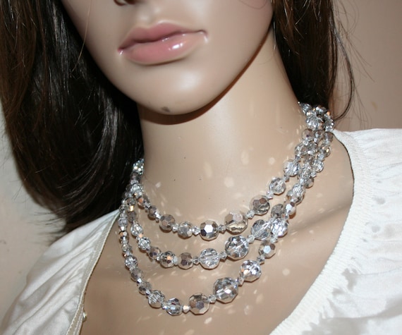 Crystal Necklace Three Tier - Gem