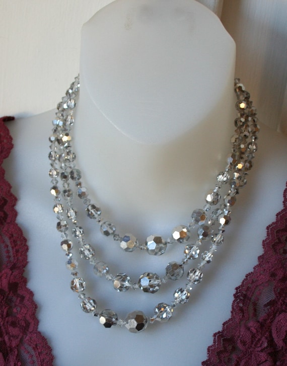 Crystal Necklace Three Tier - Gem