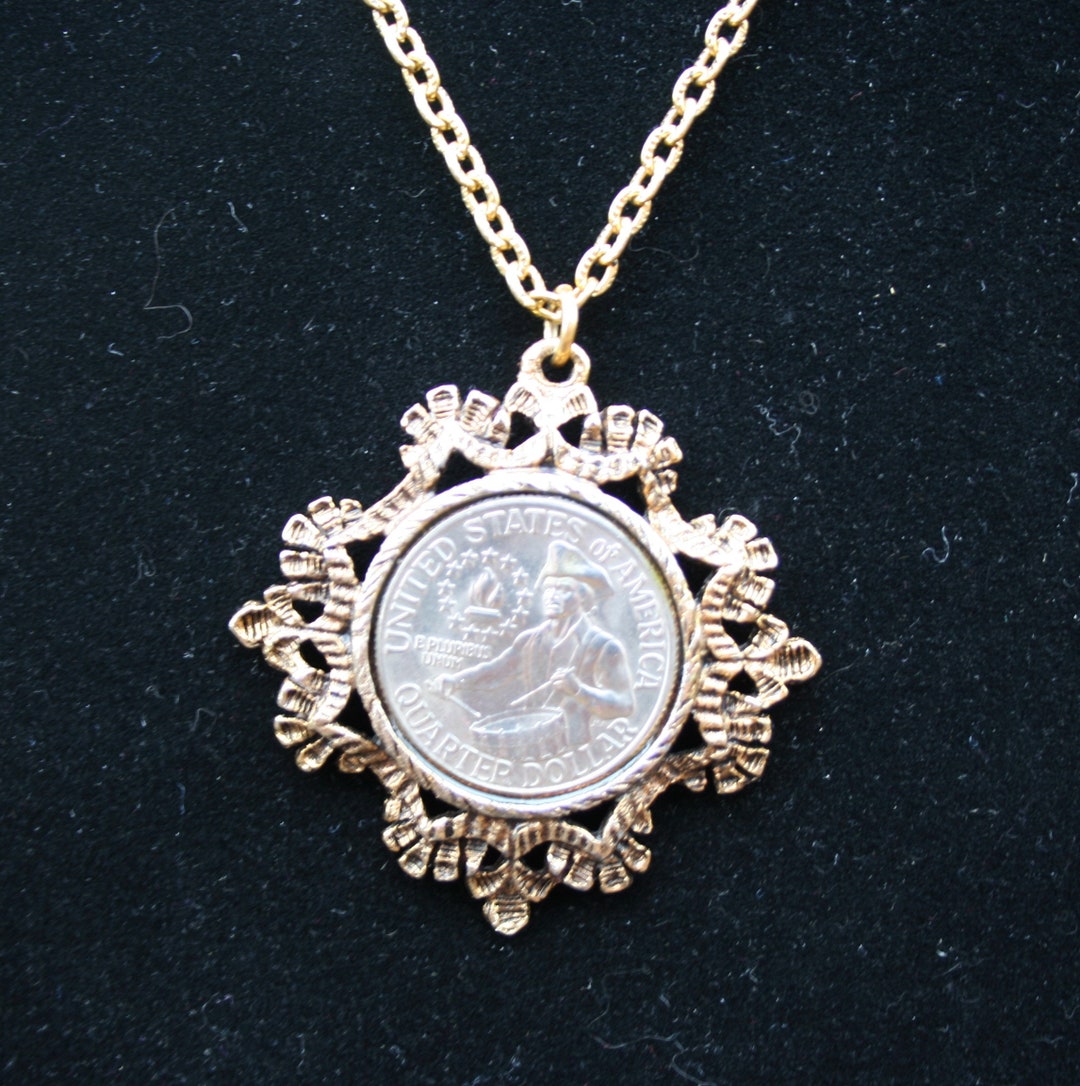 Bicentennial Quarter Necklace Pendant 1976 - Etsy