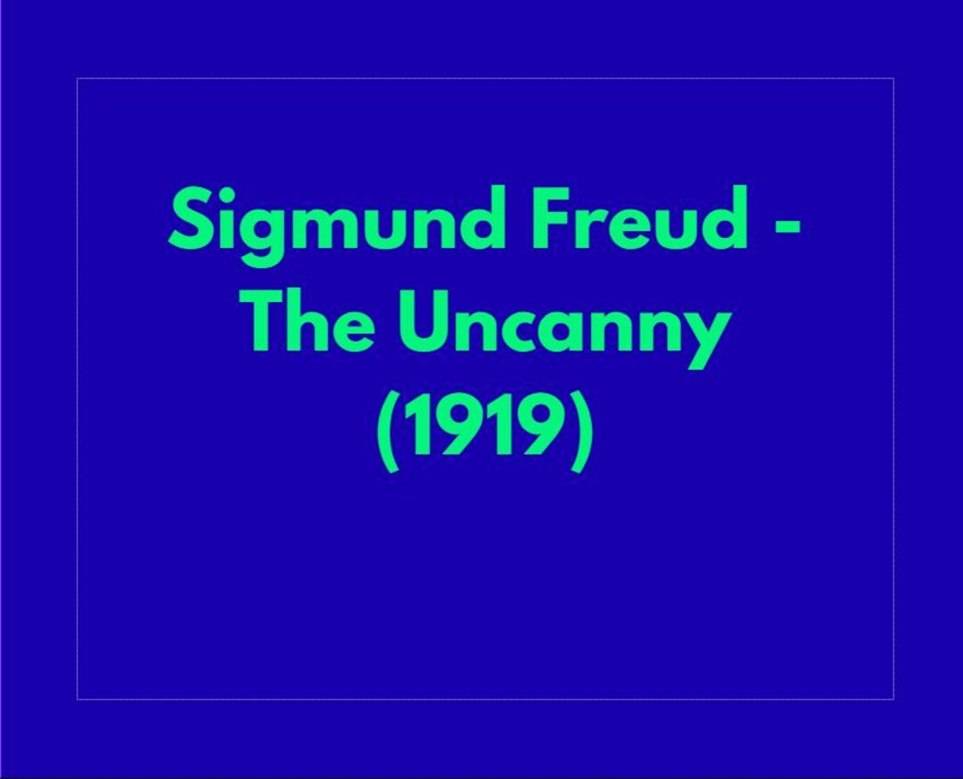 Sigmund Freud the Uncanny 1919 Study Guide Digital Download Literature ...