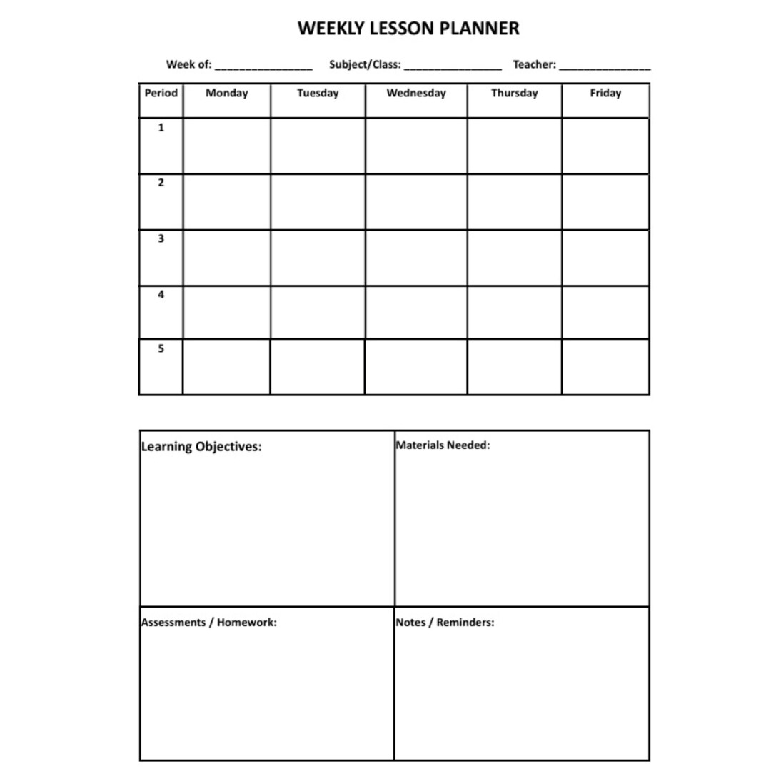 Weekly Teacher Planner Template A4 Size - Etsy