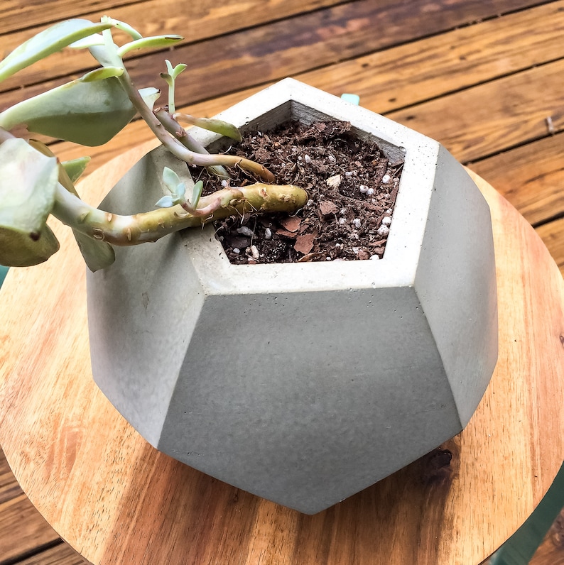 Large Concrete Planter Geometric Concrete Planter - Etsy