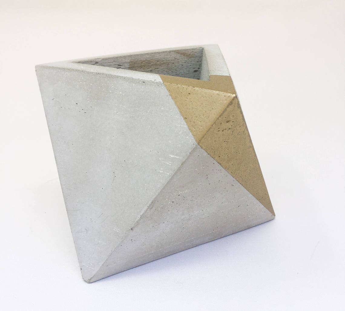 Concrete Planter Geometric, Octahedron, Concrete Succulent Planter ...