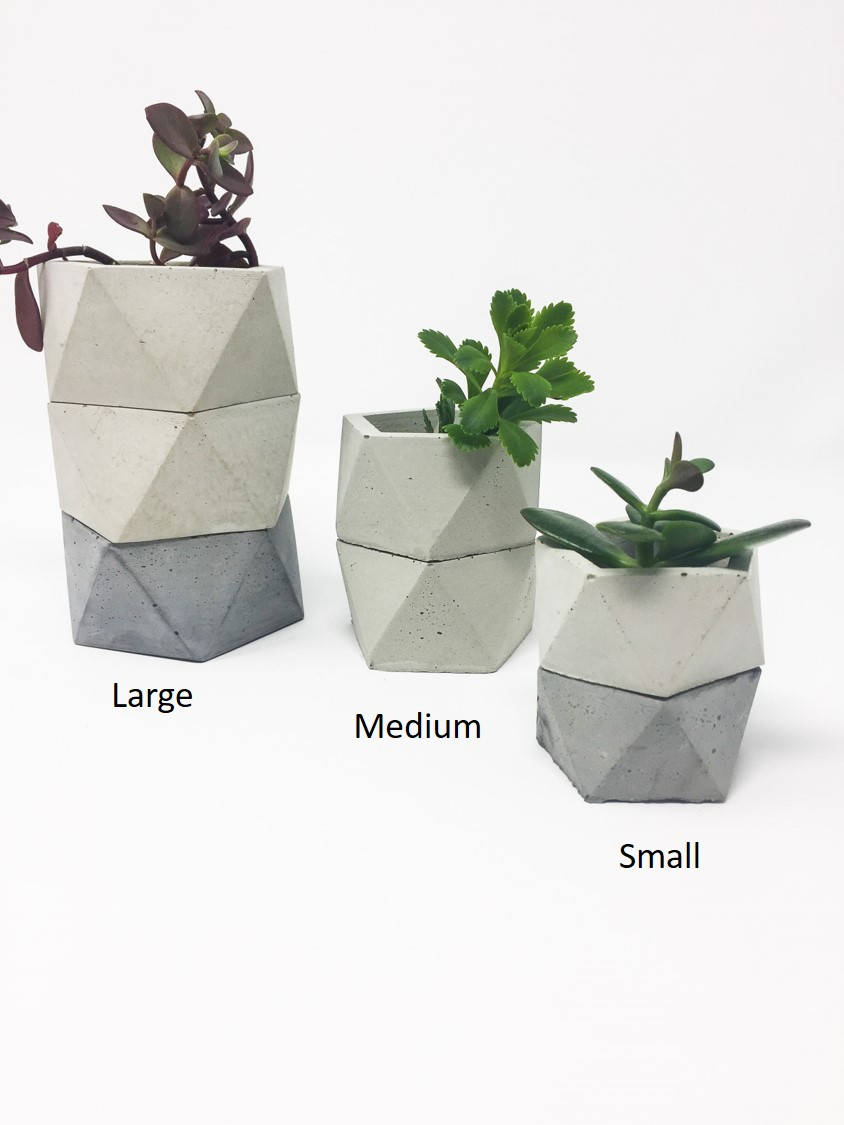 Concrete planter set Concrete Pot Succulent Planter Modern | Etsy