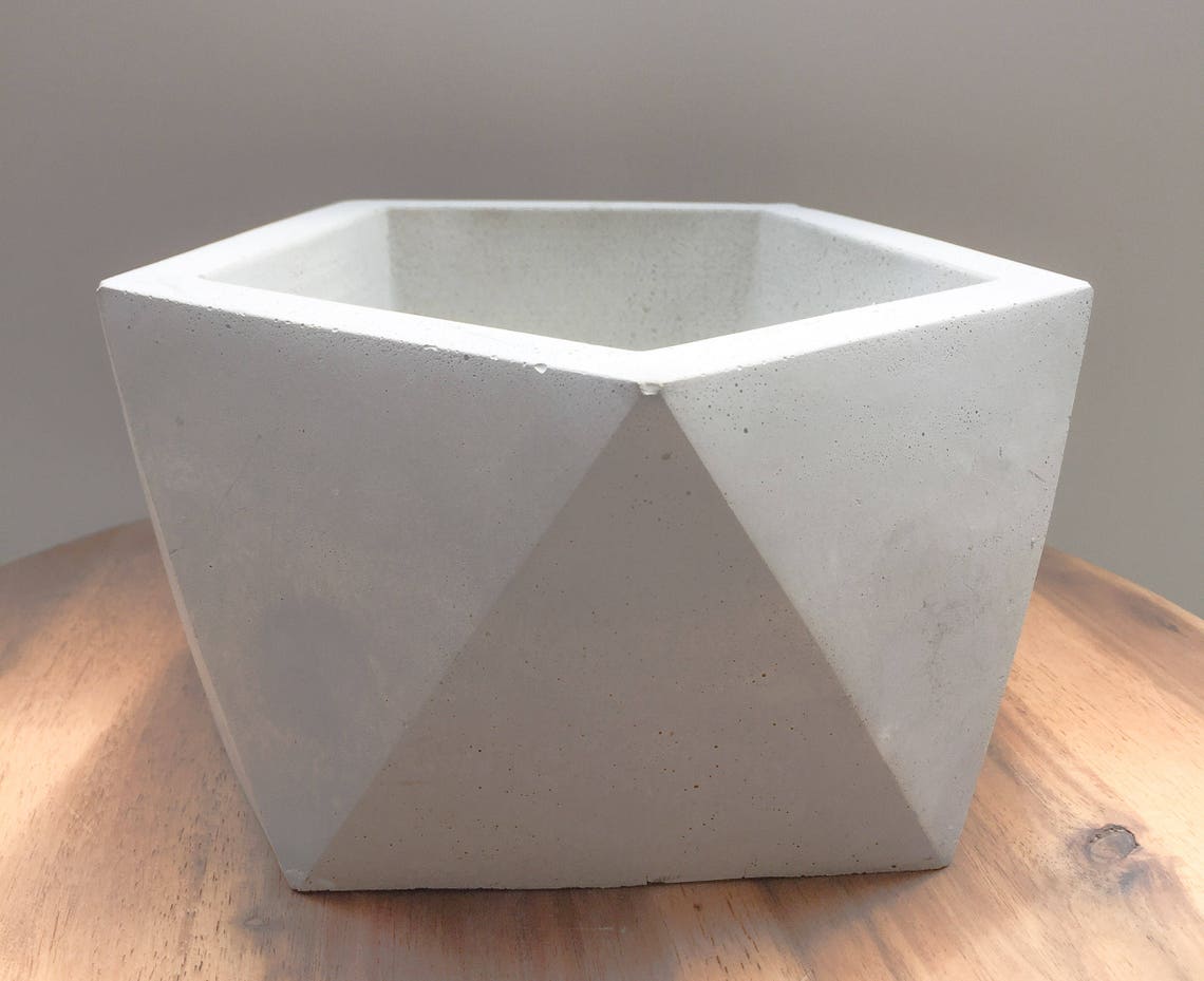Large Concrete Planter Geometric Concrete Planter - Etsy