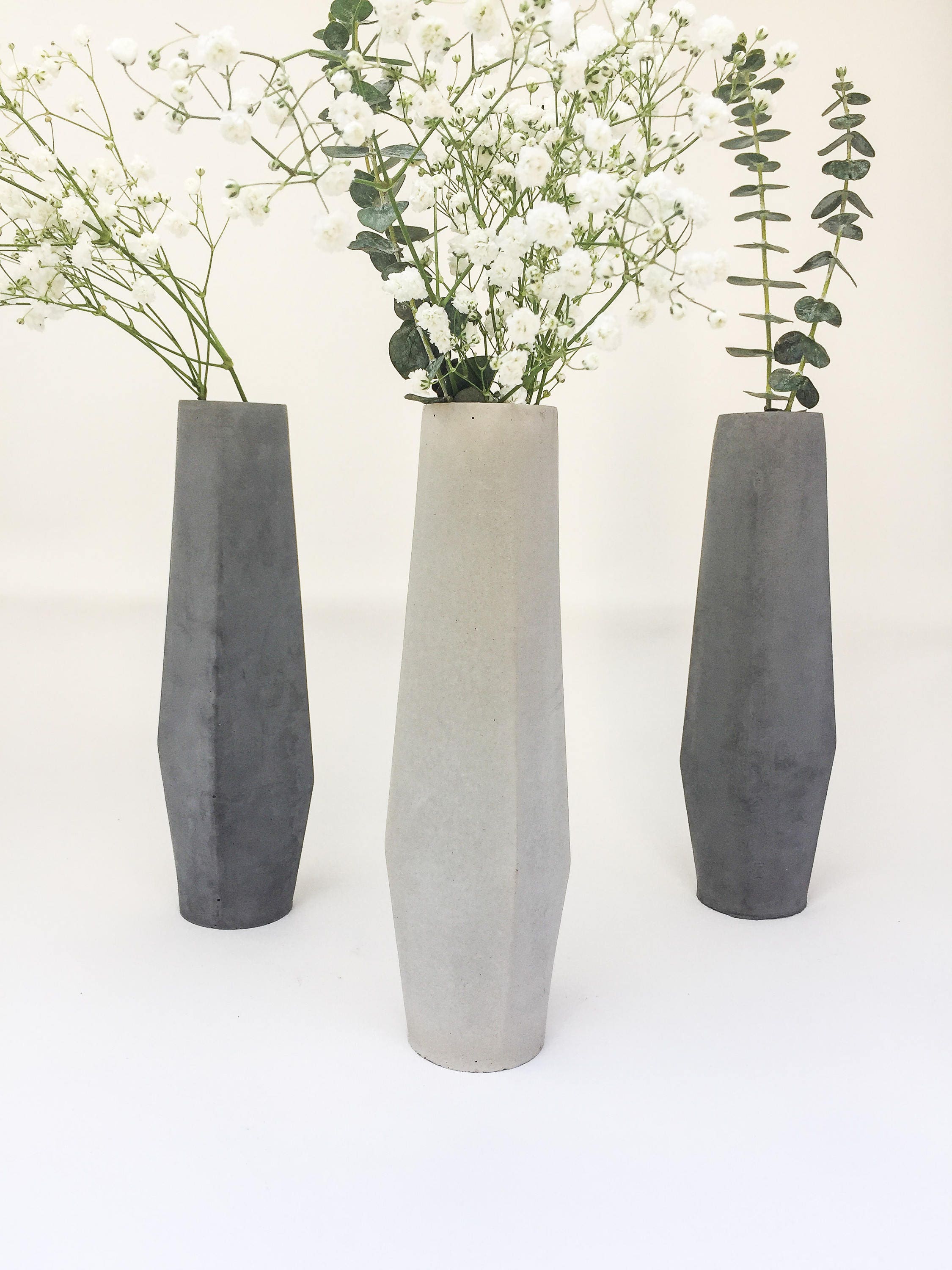 Concrete Flower Pot Geometric Cement Vase Mini Pot Fleur - Etsy
