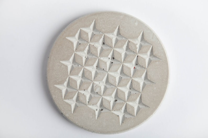 Round Concrete Coasters, Geometric Coasters, Groomsmen Gift for the Bar ...