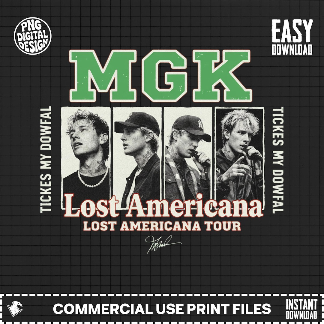 MGK Lost Americana Tour PNG, Machine Gun Kelly Middle Finger Lost ...