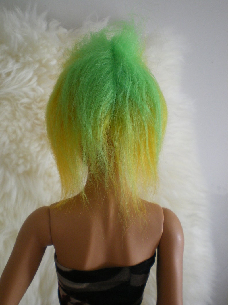 Neon Green and Yellow Faux Fur Wig for SD BJD Dolls Size 8-9 | Etsy