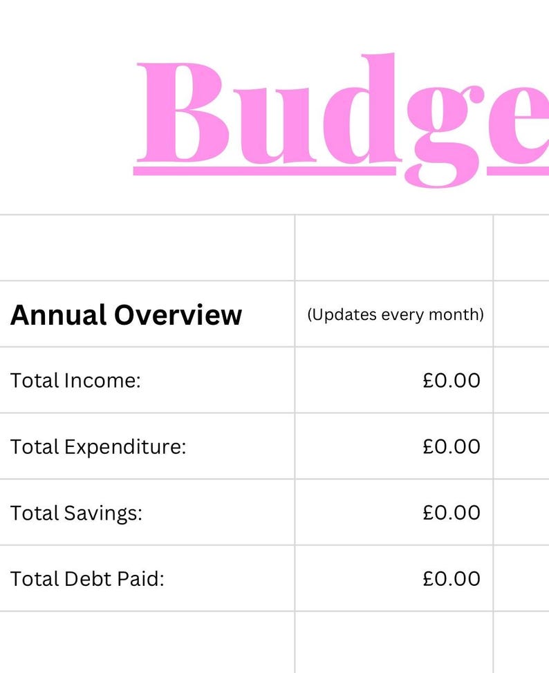 Digital Budget Planner Printable & Editable Spreadsheet | Monthly ...