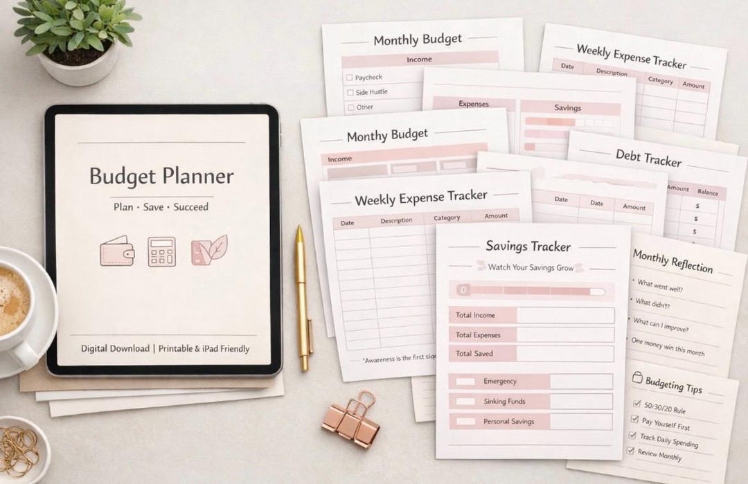 Digital Budget Planner Printable & Editable Spreadsheet | Monthly ...