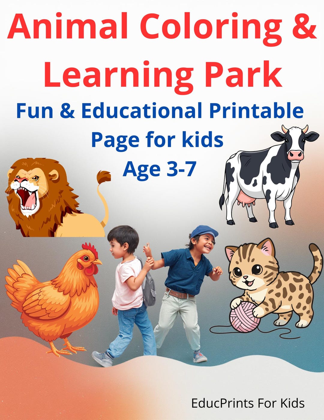 Animal Coloring Pack for Kids – 25 Educational Printable Pages – PDF ...