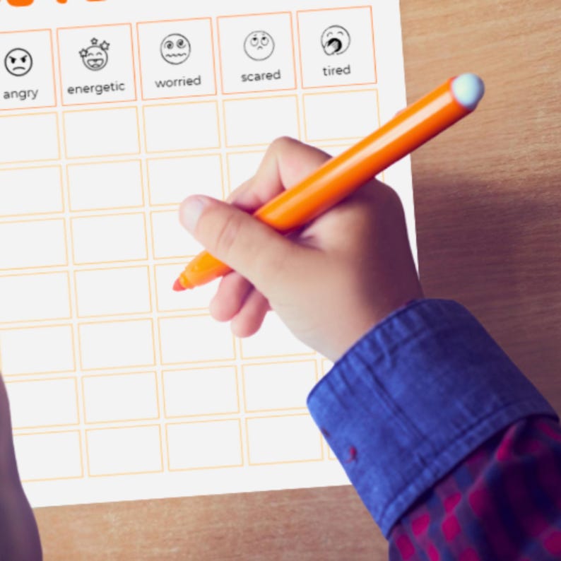 Kids Emotions and Feelings Tracker: Weekly Chart - Etsy