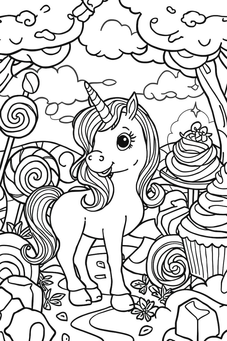 10 Unicorn Coloring Pages for Kids | Printable Coloring Book | 3+ Years ...