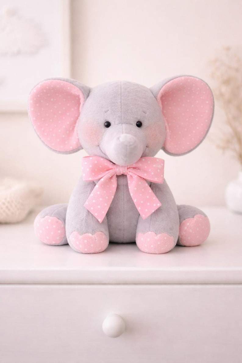 Elephant Sewing Pattern PDF 24 Cm – Stuffed Animal Plush Toy – Digital ...