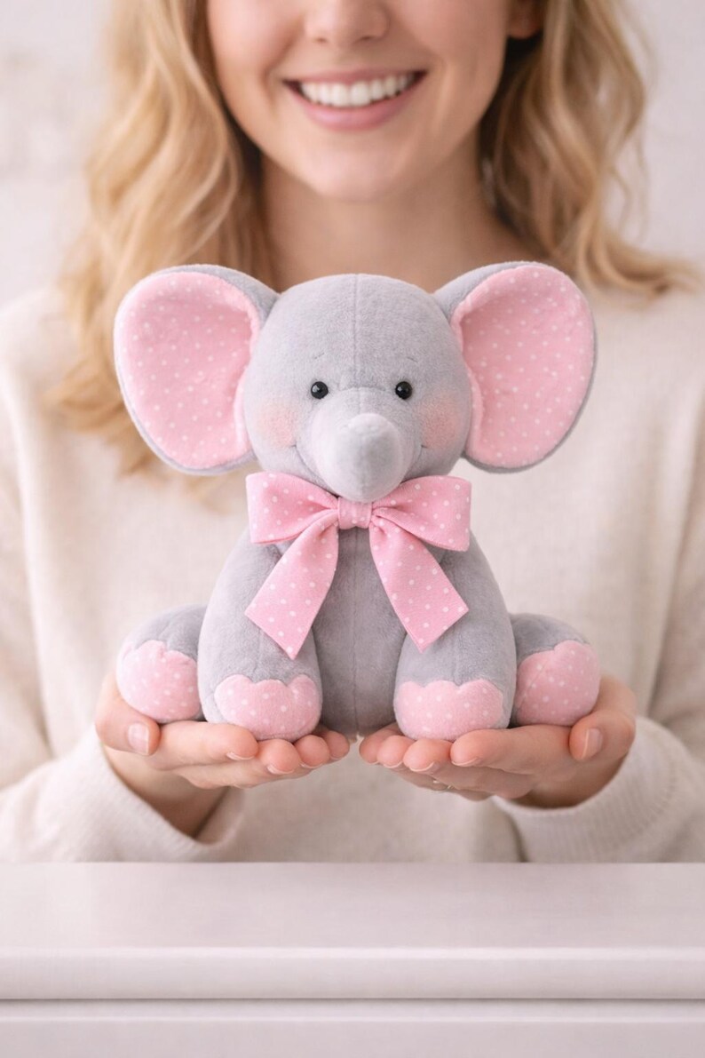 Elephant Sewing Pattern PDF 24 Cm – Stuffed Animal Plush Toy – Digital ...