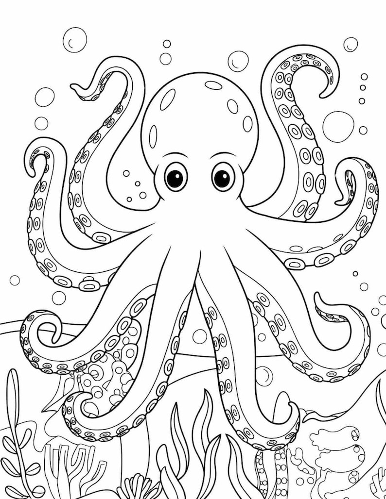 Sea Animal Coloring Pages for Kids | Beach Turtle Printable Activity ...