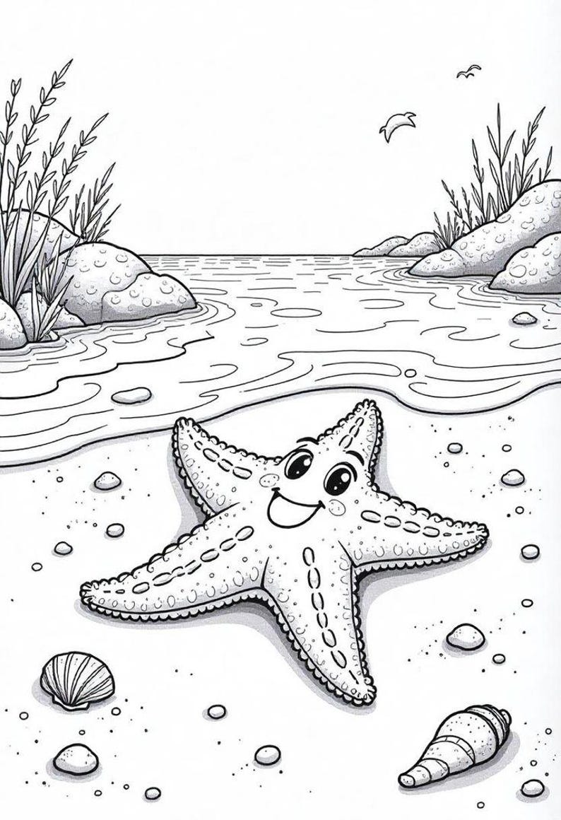 Sea Animal Coloring Pages for Kids | Beach Turtle Printable Activity ...