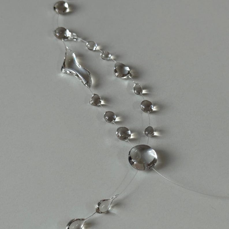 Invisible Dew Drop Y Necklace, Illusion Jewelry, Transparent Glass Like ...