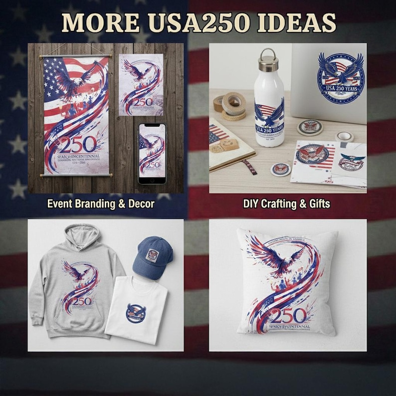 America 250th Anniversary PNG JPG, USA 250 Semiquincentennial Digital ...