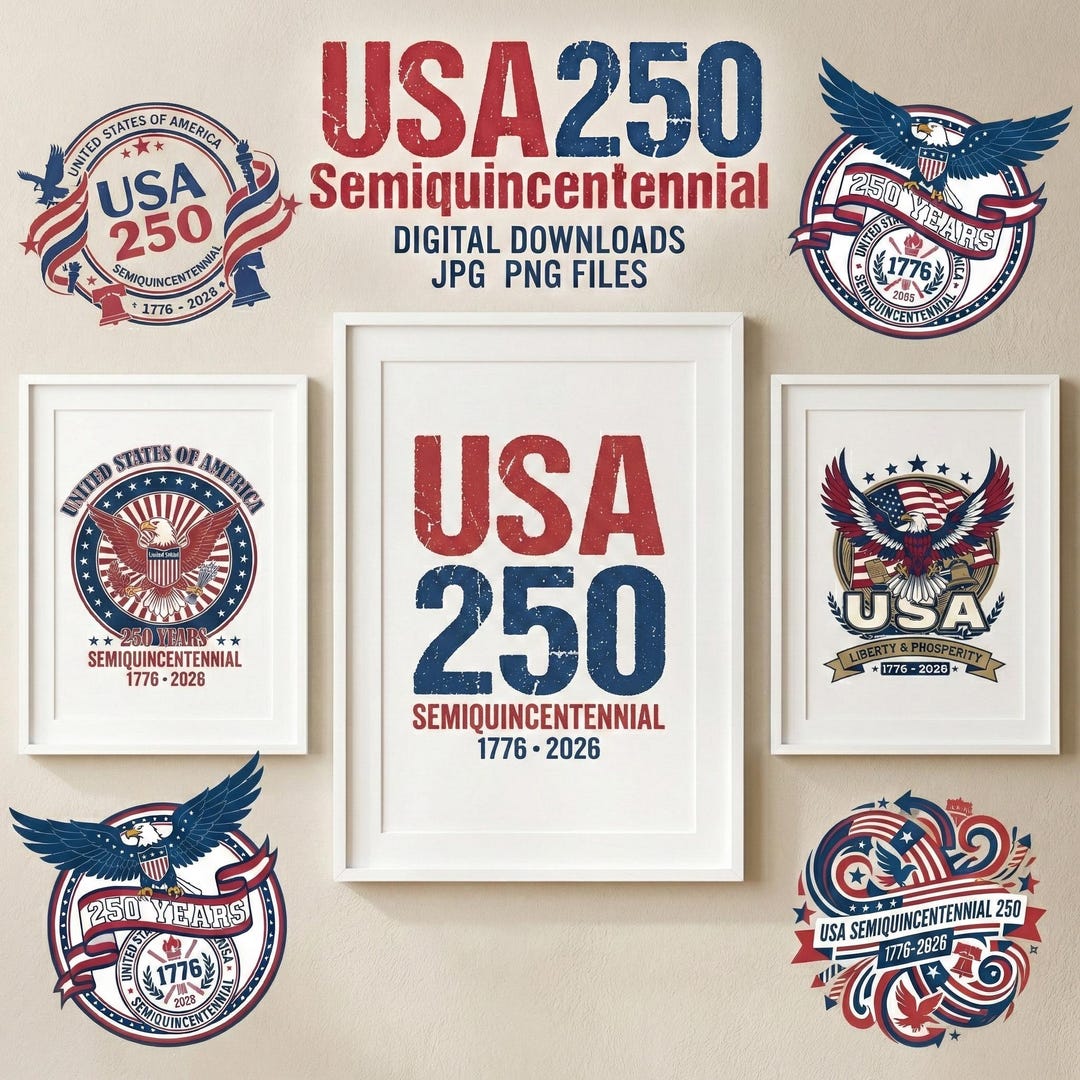 America 250th Anniversary Illustration, USA 250 Semiquincentennial ...