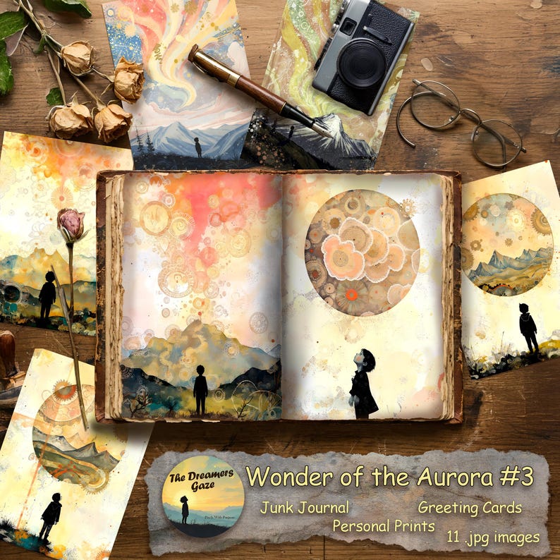 11 Starry Night Sky Digital Backgrounds, Northern Lights Galaxy JPG ...