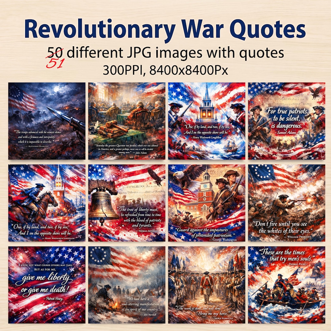51 America 250th Anniversary Templates, 1776 Revolutionary War Quote ...