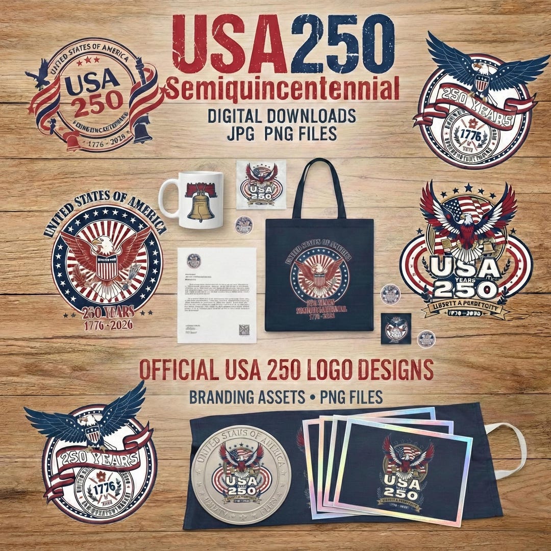 USA 250 Logo Template, America 250th Anniversary Branding ...