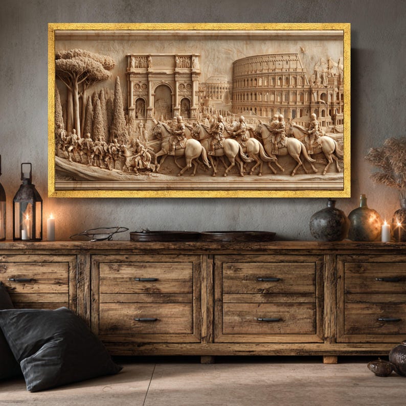Roman Colosseum Canvas Print, Wall Art, Ancient Rome Architecture ...