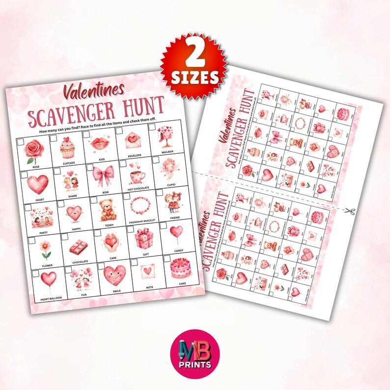 Valentines Day Scavenger Hunt Printable, Valentine's Day Game for Kids ...