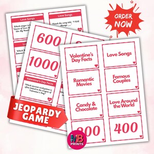 Jeopardy Game for Valentine's Day, Printable Valentines Jeopardy Game ...