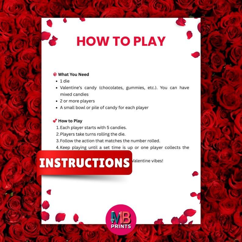 Valentine Candy Dice Game Printable, Roll a Dice Game, Valentine Dice ...