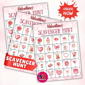 Valentines Day Scavenger Hunt Printable, Valentine's Day Game for Kids ...