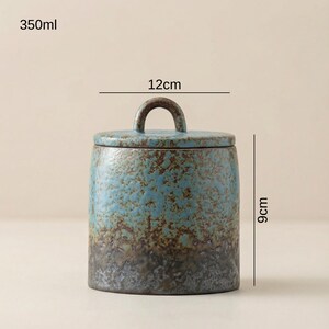 Japanese Ceramic Tea Canister With Lid, Handmade Wabi Sabi Storage Jar ...