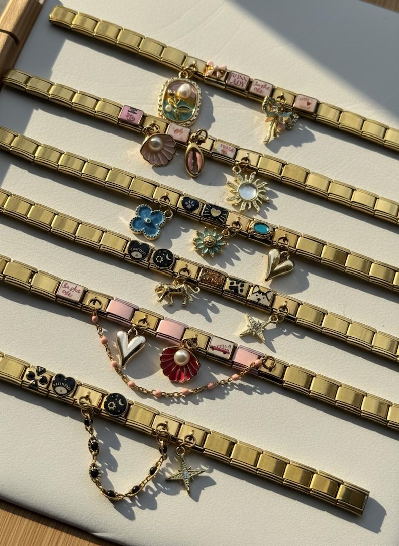 Italian Charm Bracelet in Stainless Steel – Customizable Bracelet for ...